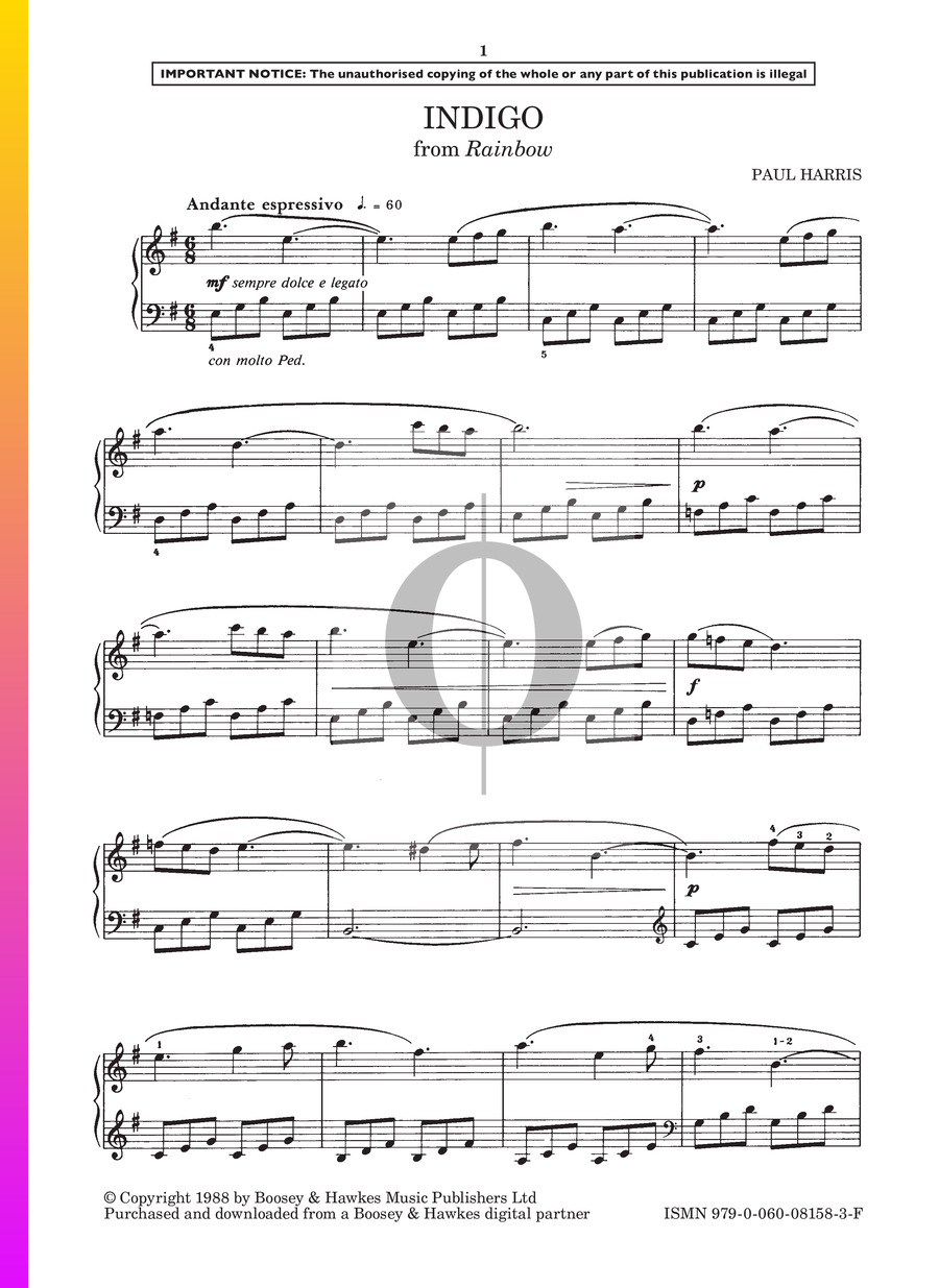 Indigo (Paul Harris) Piano Sheet Music - OKTAV