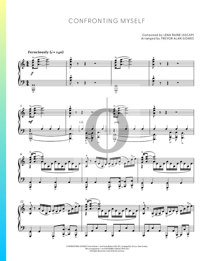 Confronting Myself (Lena Raine) Piano Sheet Music - OKTAV