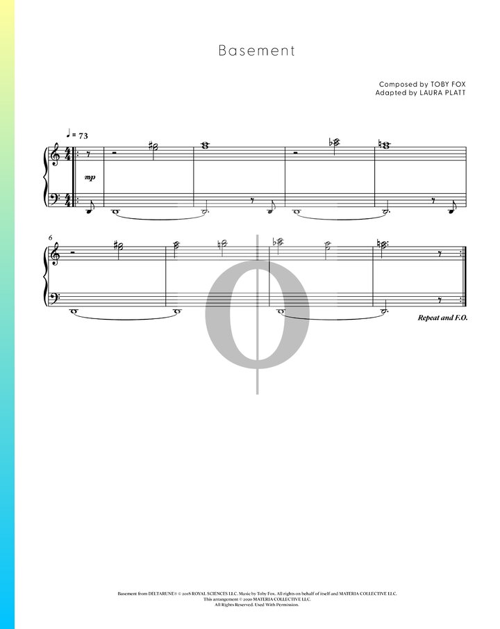 Basement (Toby Fox) Piano Sheet Music - OKTAV