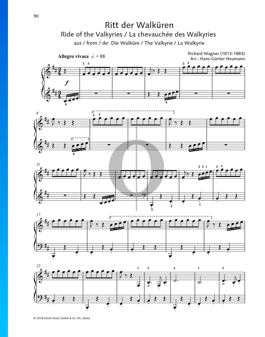 Ride Of The Valkyries (Richard Wagner) Piano Sheet Music - OKTAV