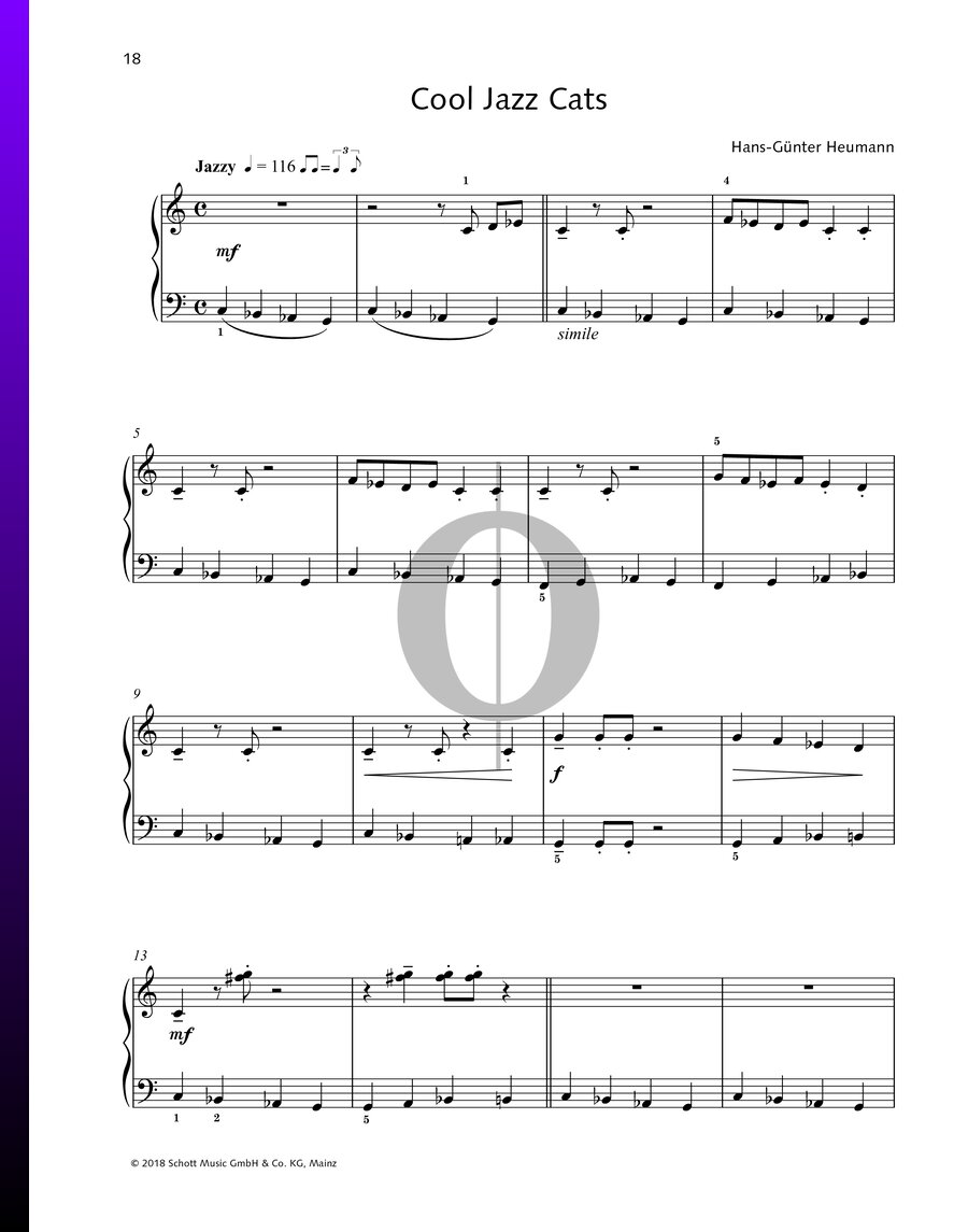 Cool Jazz Cats (Hans-Günter Heumann) Piano Sheet Music - OKTAV