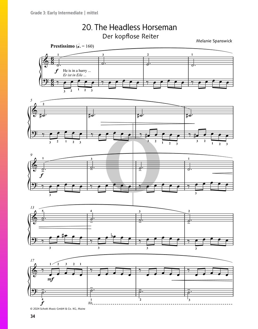 The Headless Horseman (Melanie Spanswick) Piano Sheet Music - OKTAV