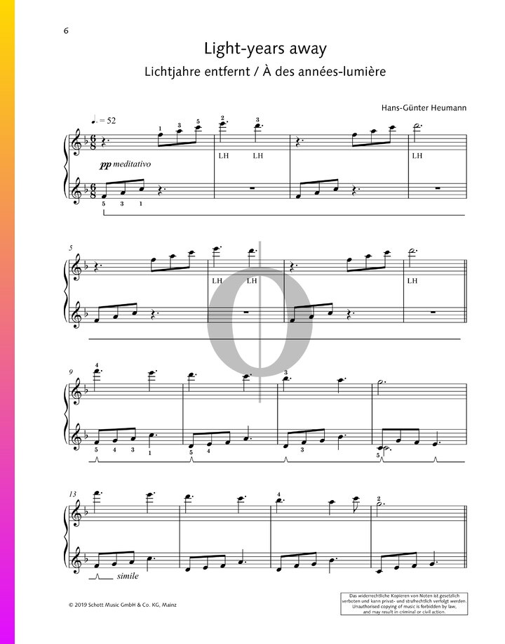 Light-years away (Hans-Günter Heumann) Piano Sheet Music - OKTAV