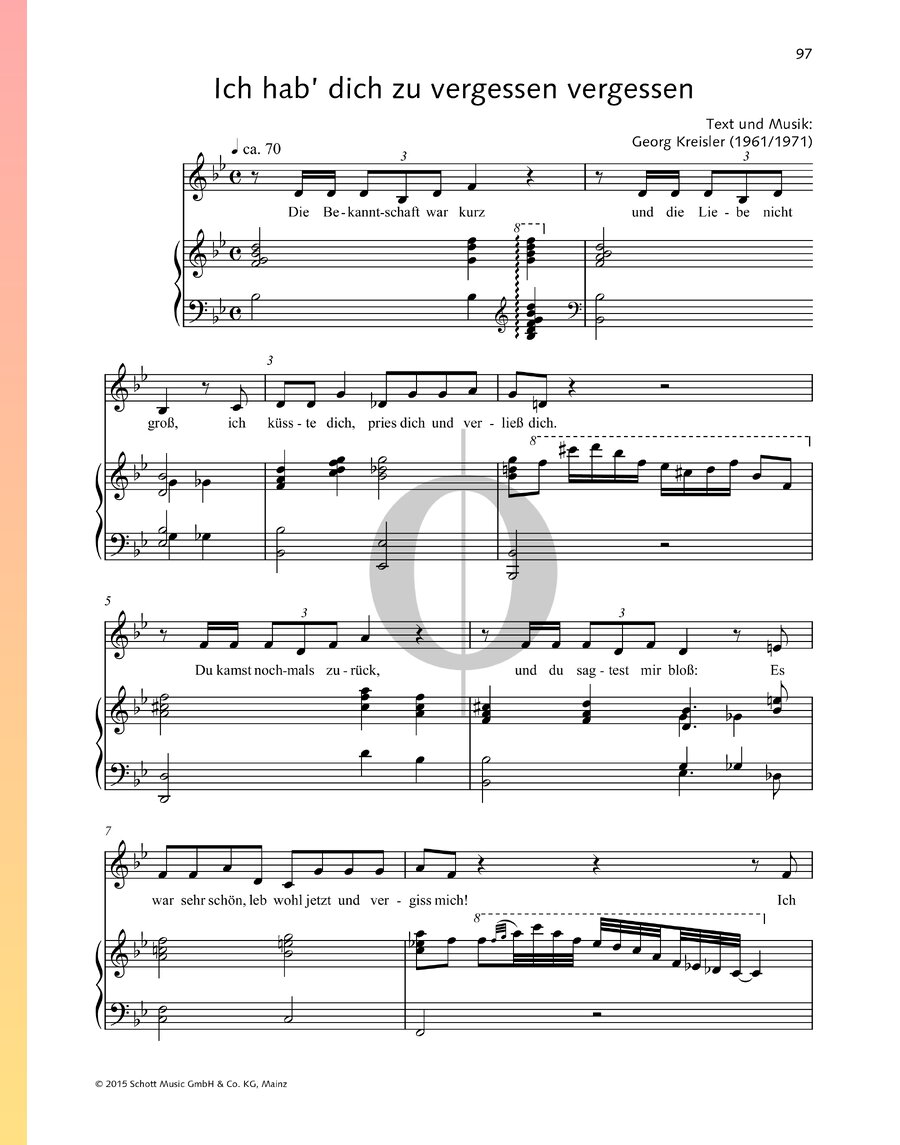 Ich hab' dich zu vergessen vergessen di Georg Kreisler - Spartiti per ...