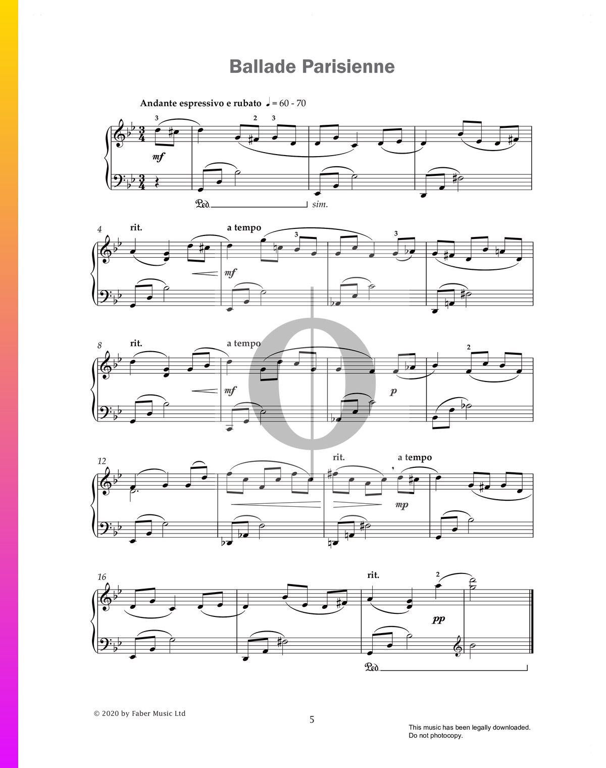 Ballade Parisienne (Paul Harris) Piano Sheet Music - OKTAV
