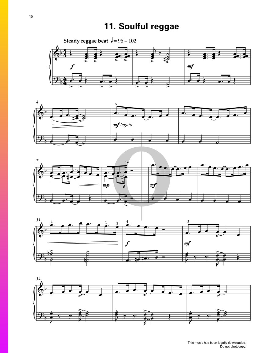 Soulful Reggae (Pam Wedgwood) Piano Sheet Music - OKTAV