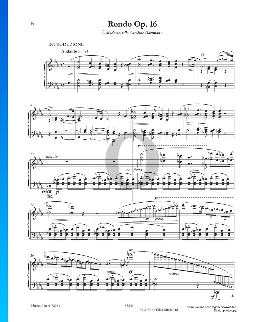 Rondo in E-flat Major, Op. 16 (Frédéric Chopin) Piano Sheet Music - OKTAV