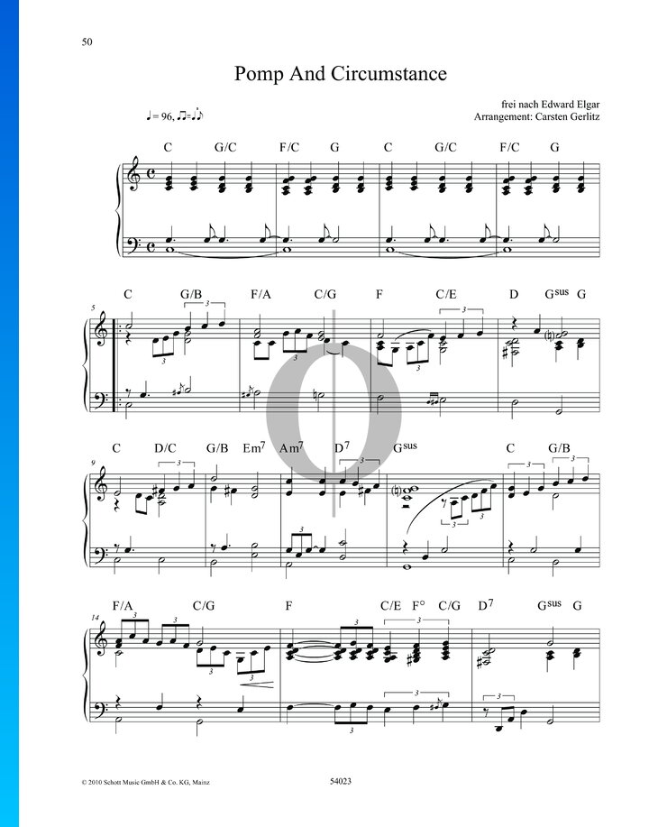 Pomp and Circumstance (Crossover) (Edward Elgar) Piano Sheet Music - OKTAV