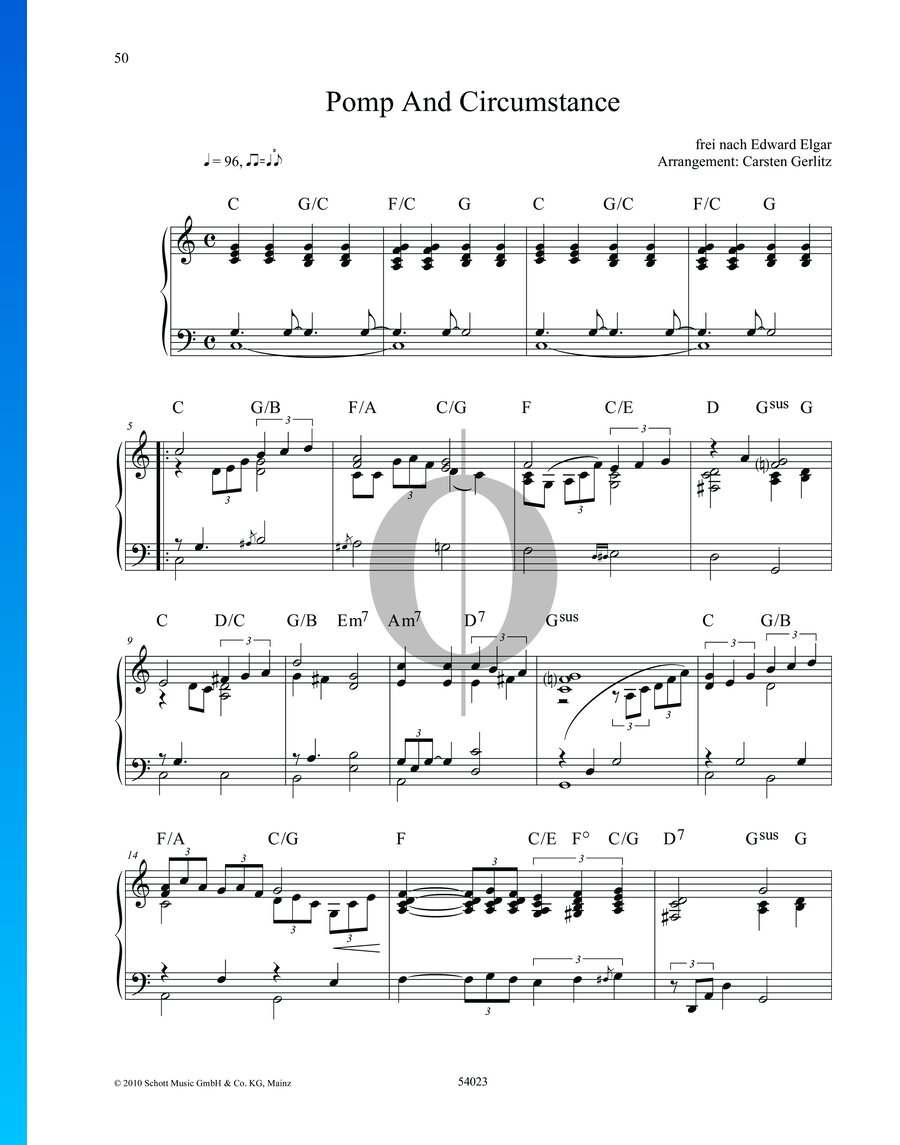 Pomp and Circumstance (Crossover) (Edward Elgar) Piano Sheet Music - OKTAV