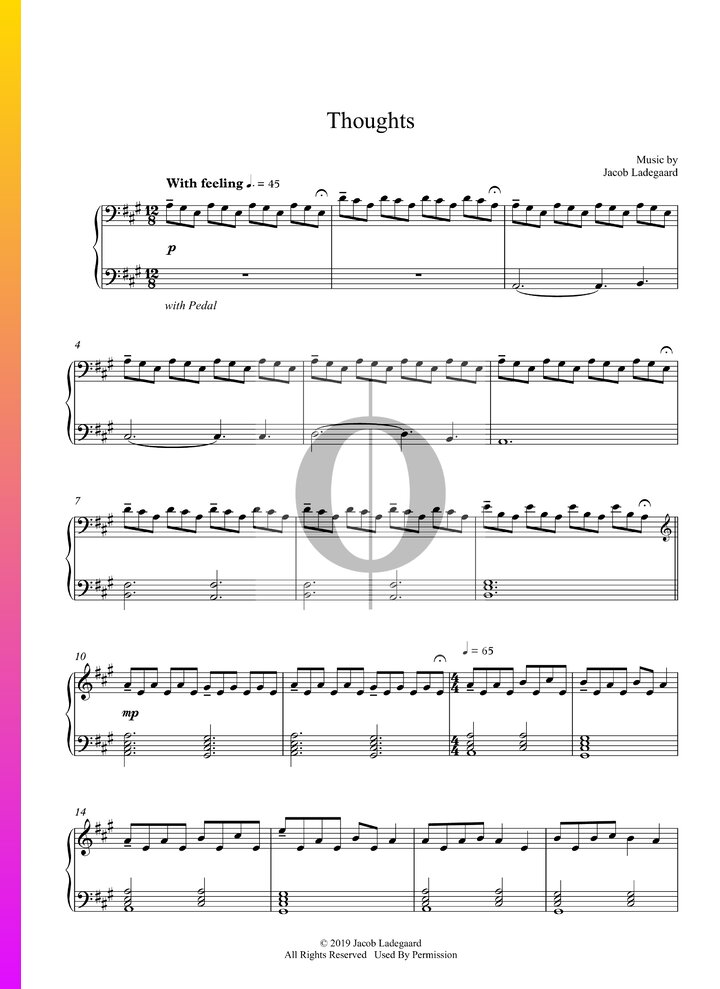Thoughts Sheet Music (Piano Solo) - PDF Download & Streaming - OKTAV
