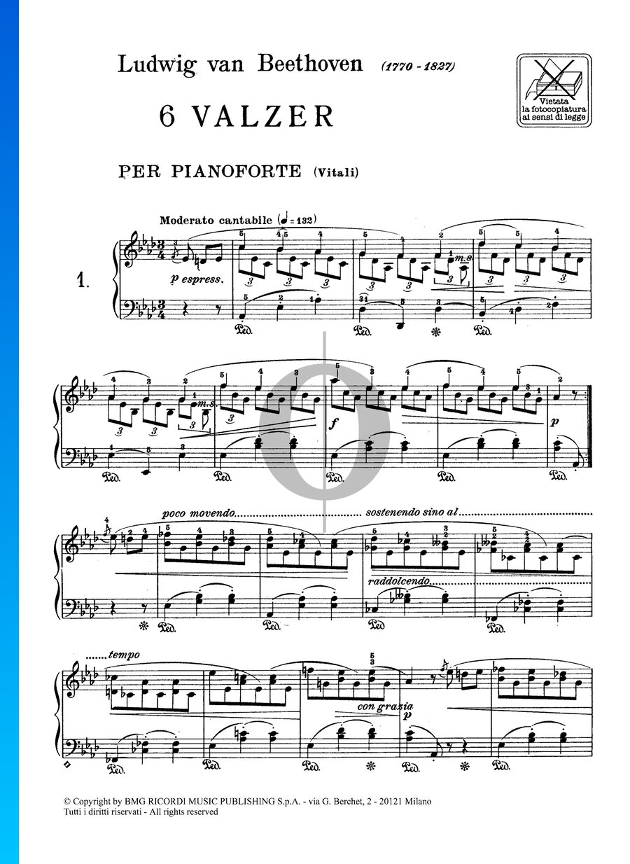 Valse en La bémol majeur, Anh. 14 n° 1 » Ludwig van Beethoven ...