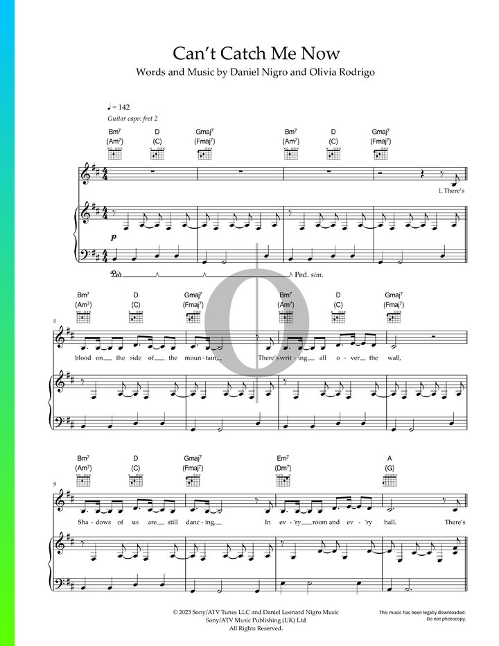 Can't Catch Me Now Piano Sheet Music from The Hunger Games: The Ballad of Songbirds & Snakes by ...