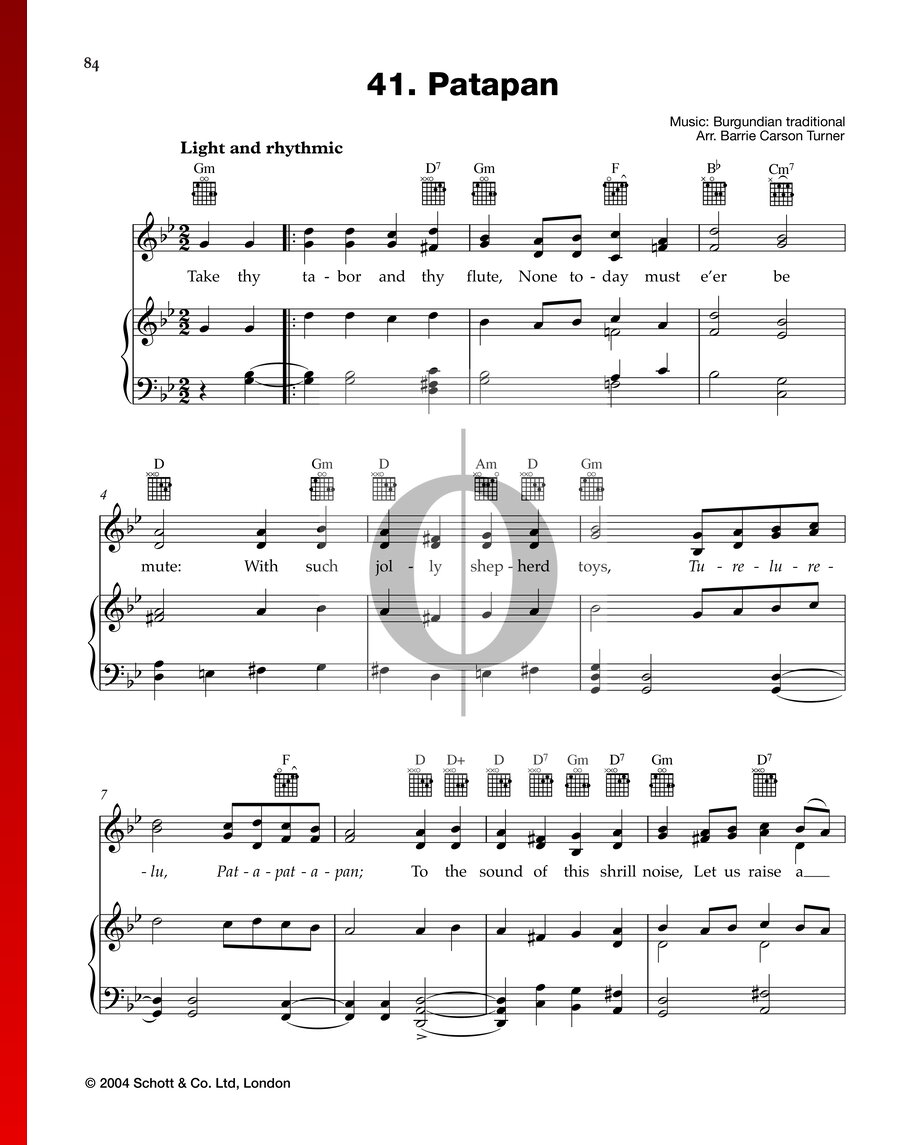 Patapan (Anonymous) Piano Sheet Music - OKTAV