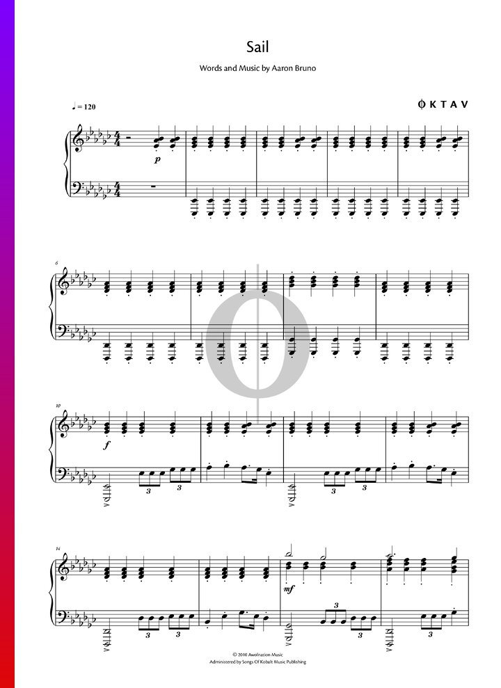Sail (AWOLNATION) Piano Sheet Music - OKTAV