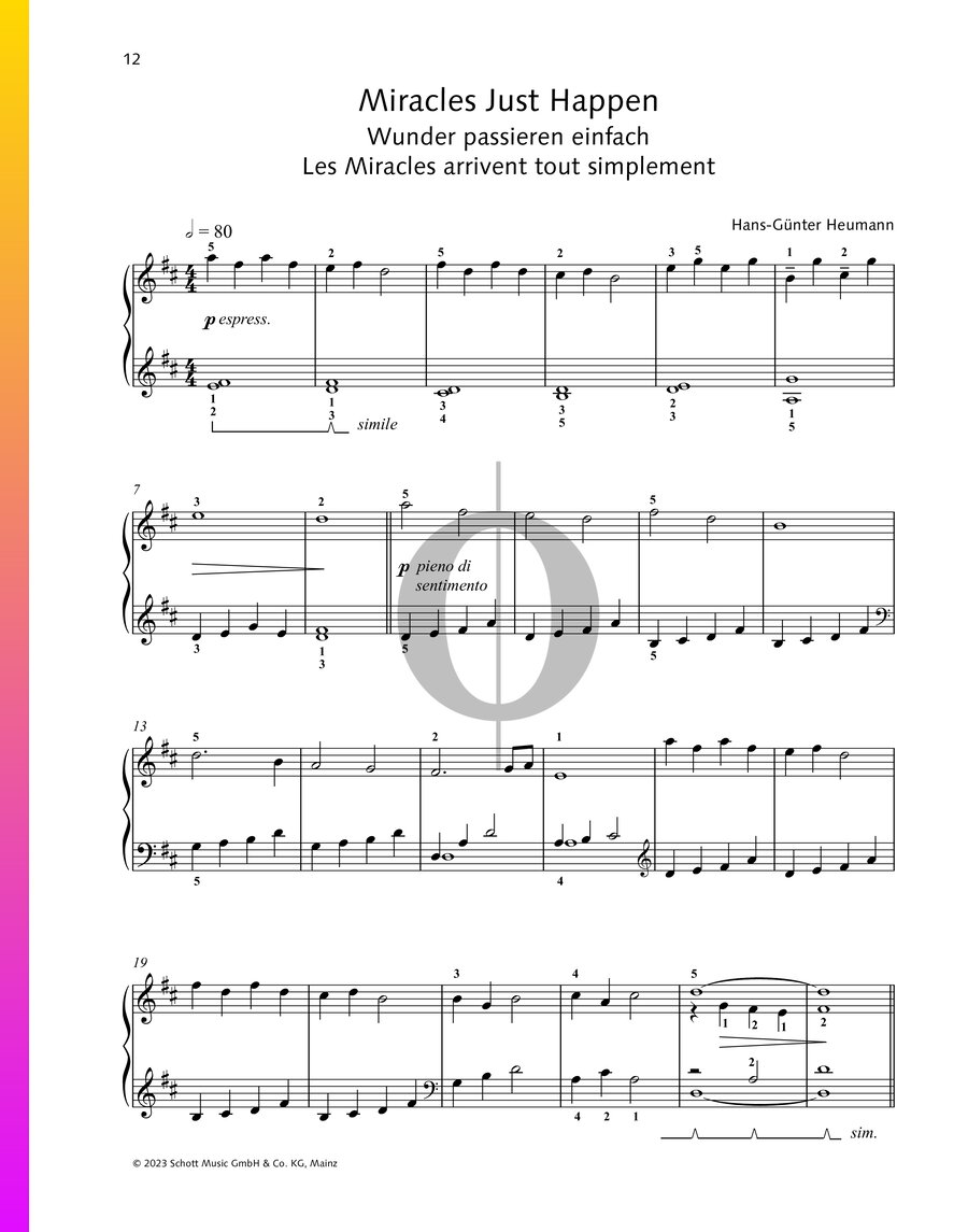 Miracles Just Happen (Hans-Günter Heumann) Piano Sheet Music - OKTAV