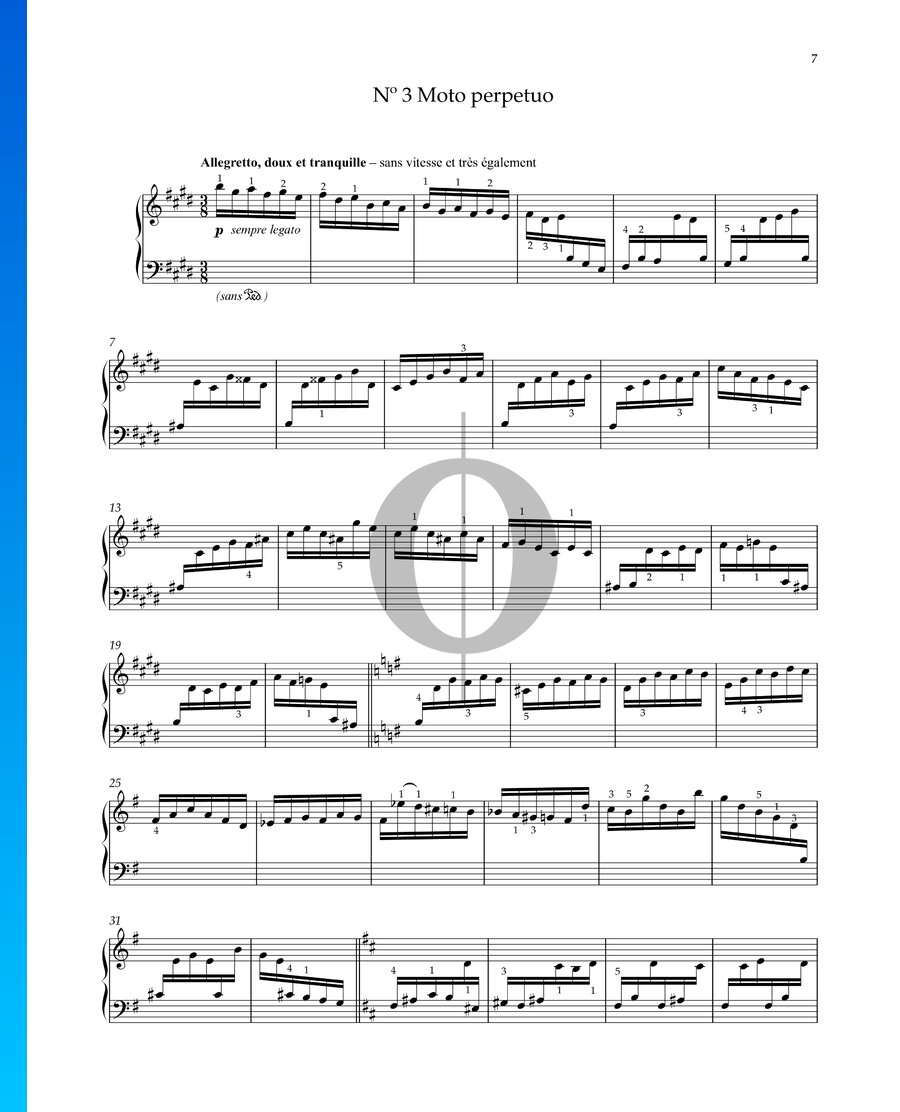 Prélude, No. 3 Op. 135, Moto perpetuo (Camille Saint-Saëns) Piano Sheet ...