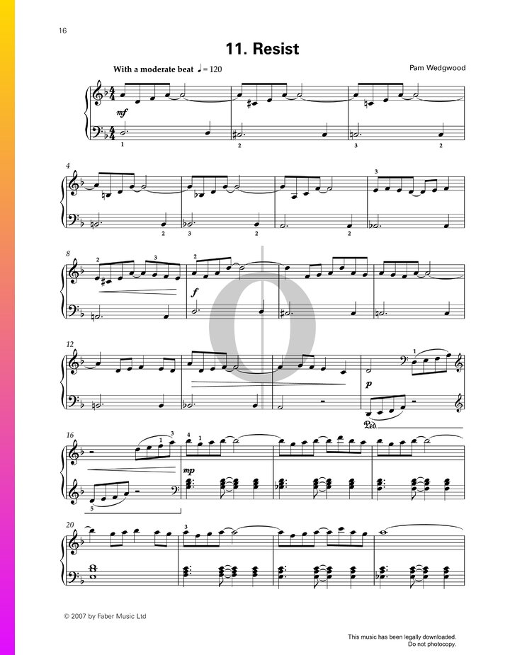 Resist (Pam Wedgwood) Piano Sheet Music - OKTAV