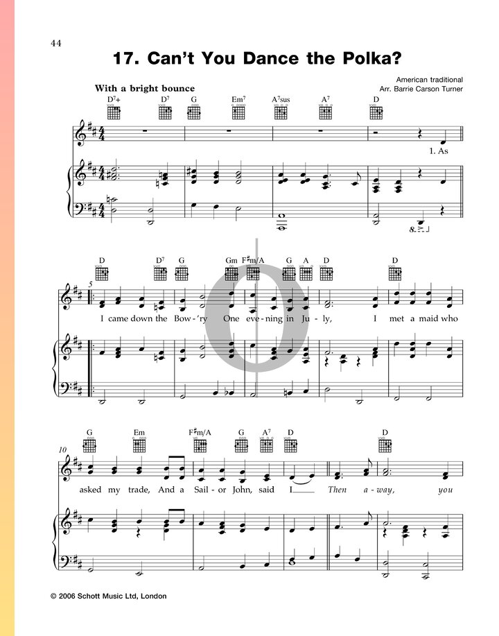 Can't You Dance the Polka? (Anonymous) Piano Sheet Music - OKTAV