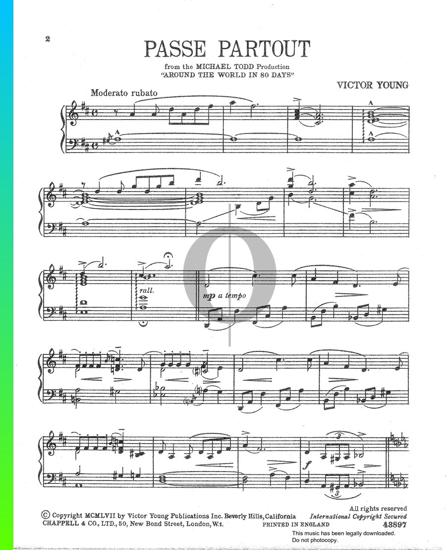 Partition Passe Partout » extrait de Around the World in 80 Days ...