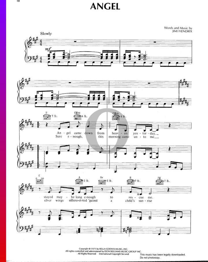 Angel di Rod Stewart - Spartiti per pianoforte - OKTAV