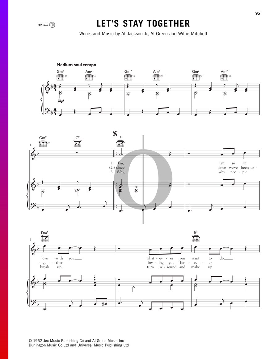Let's Stay Together (Al Green) Piano Sheet Music - OKTAV