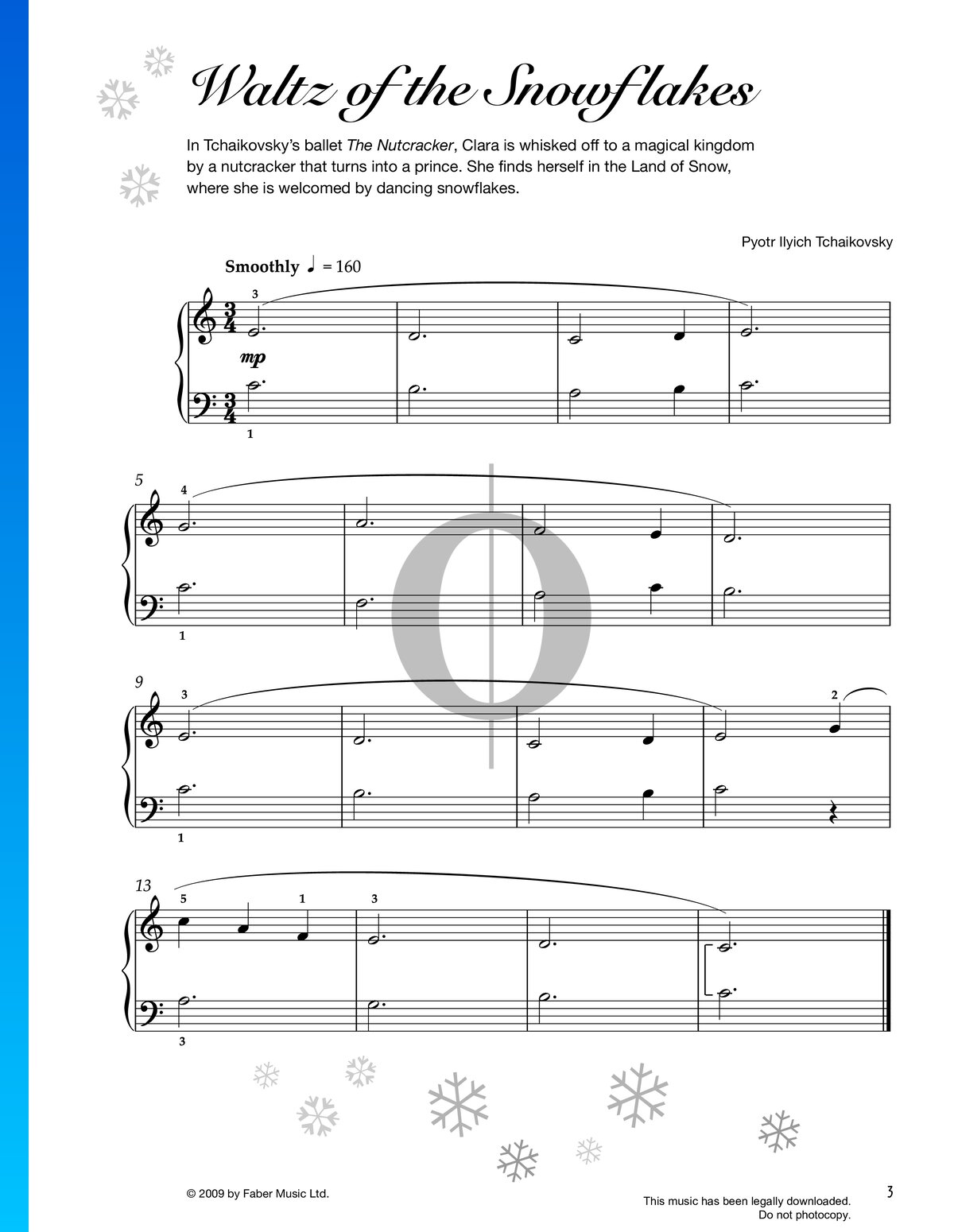 Waltz Of The Snowflakes (Pjotr Iljitsch Tschaikowski) Piano Sheet Music ...
