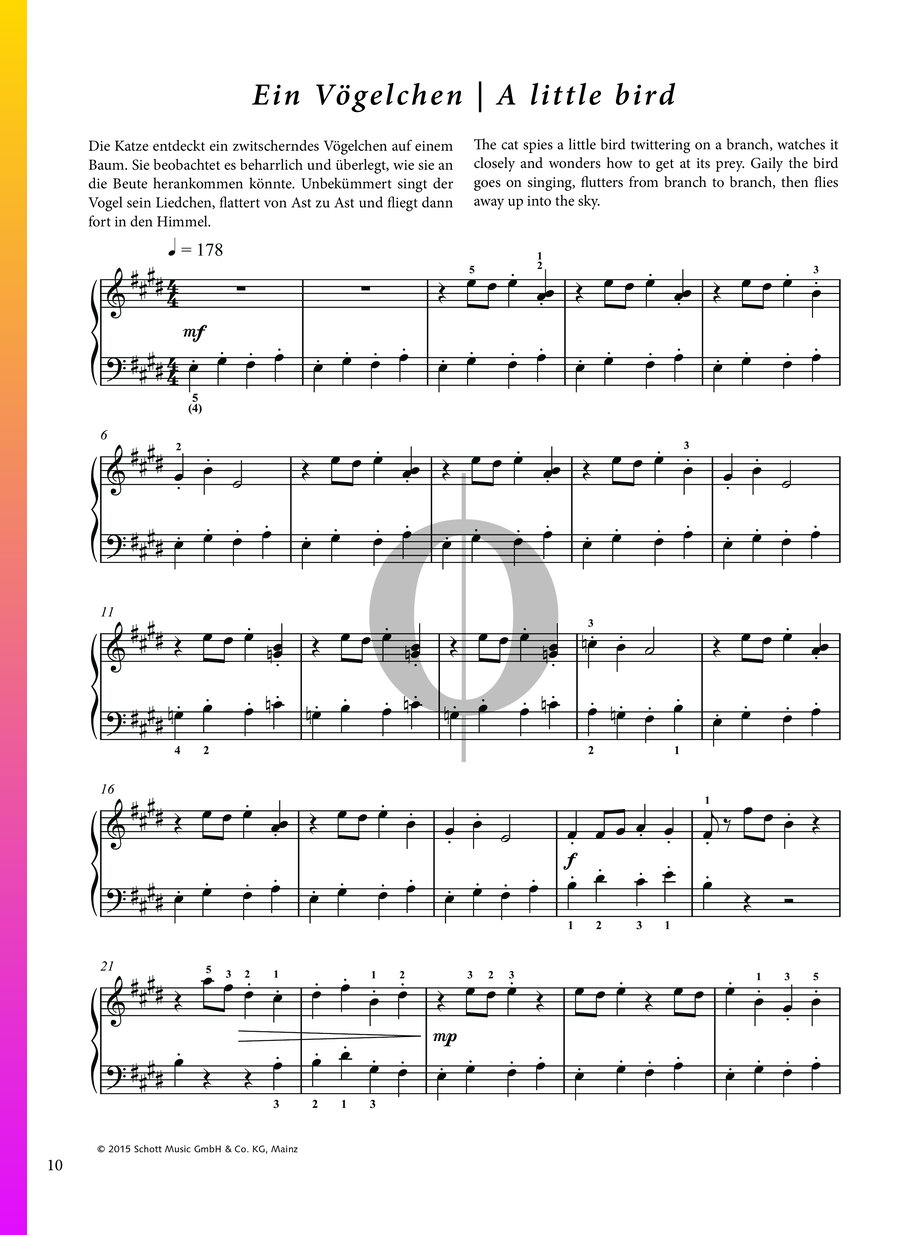 A Little bird (Vera Mohrs) Piano Sheet Music - OKTAV