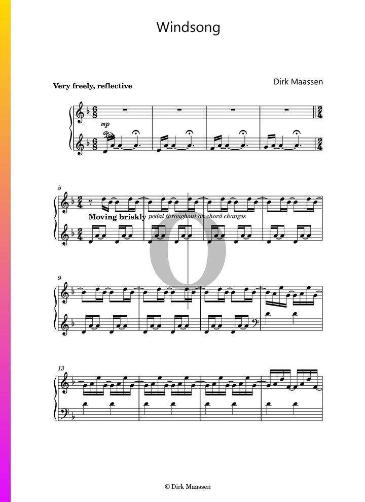 Windsong (Dirk Maassen) Piano Sheet Music - OKTAV