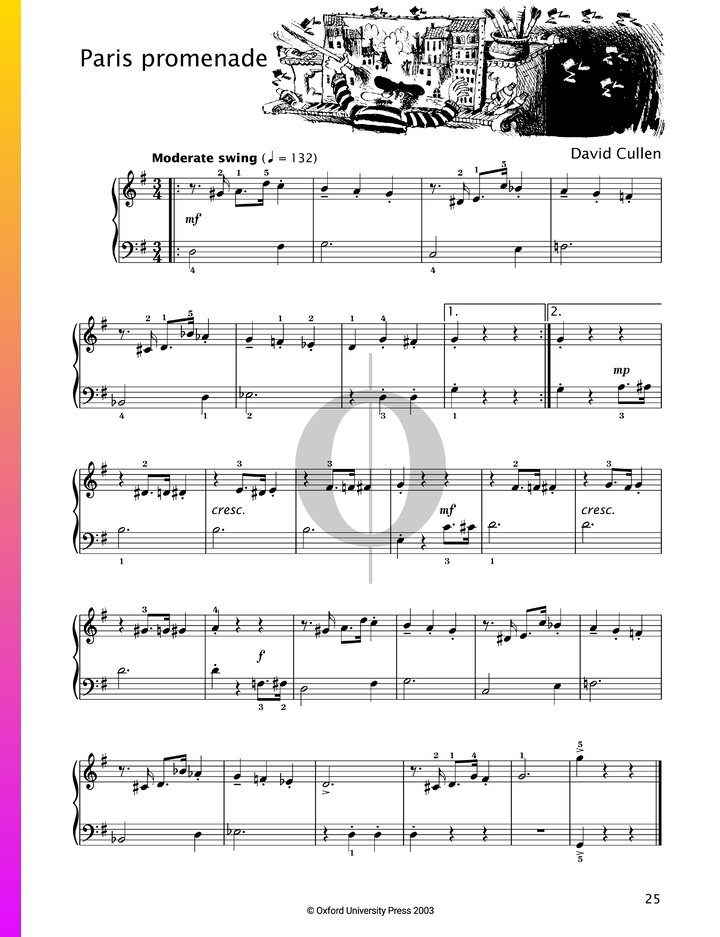 Paris promenade (David Cullen) Piano Sheet Music - OKTAV