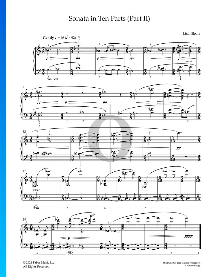 Sonata in Ten Parts (Part II) (Lisa Illean) Piano Sheet Music - OKTAV