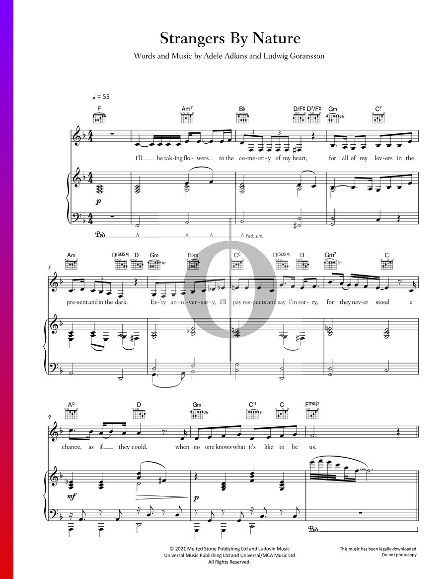 Strangers By Nature (Adele) Piano Sheet Music - OKTAV