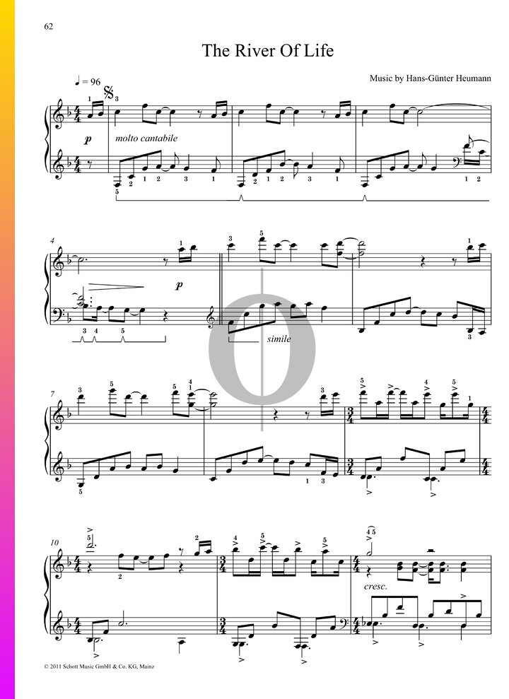 The River Of Life (Hans-Günter Heumann) Piano Sheet Music - OKTAV
