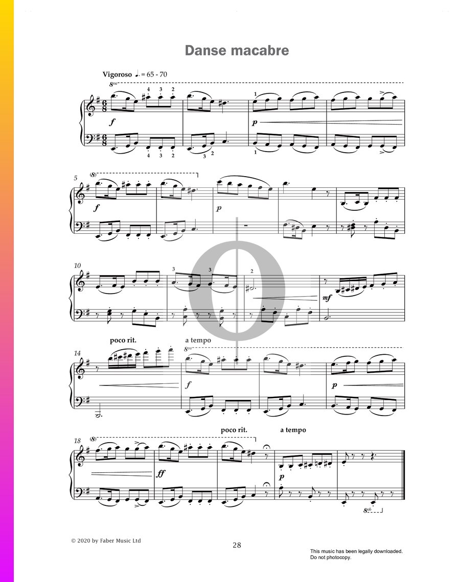 Danse Macabre (Paul Harris) Piano Sheet Music - OKTAV