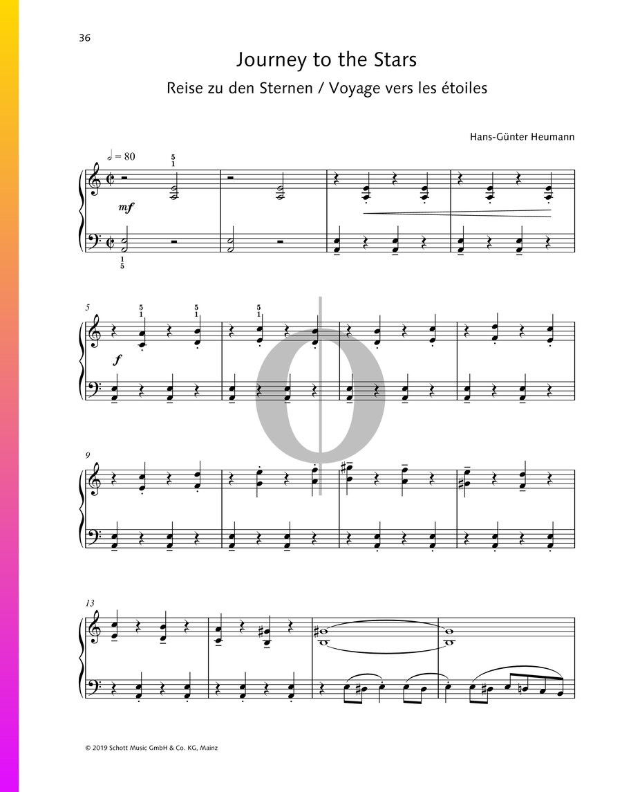 Journey to the Stars (Hans-Günter Heumann) Piano Sheet Music - OKTAV