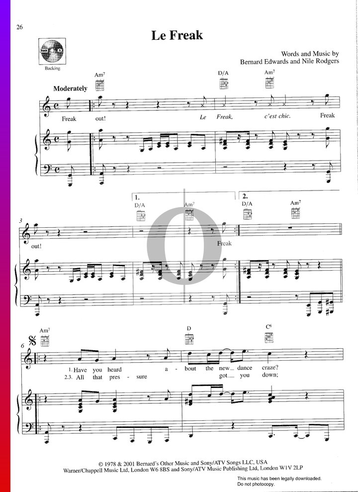 Le Freak (Chic) Piano Sheet Music - OKTAV