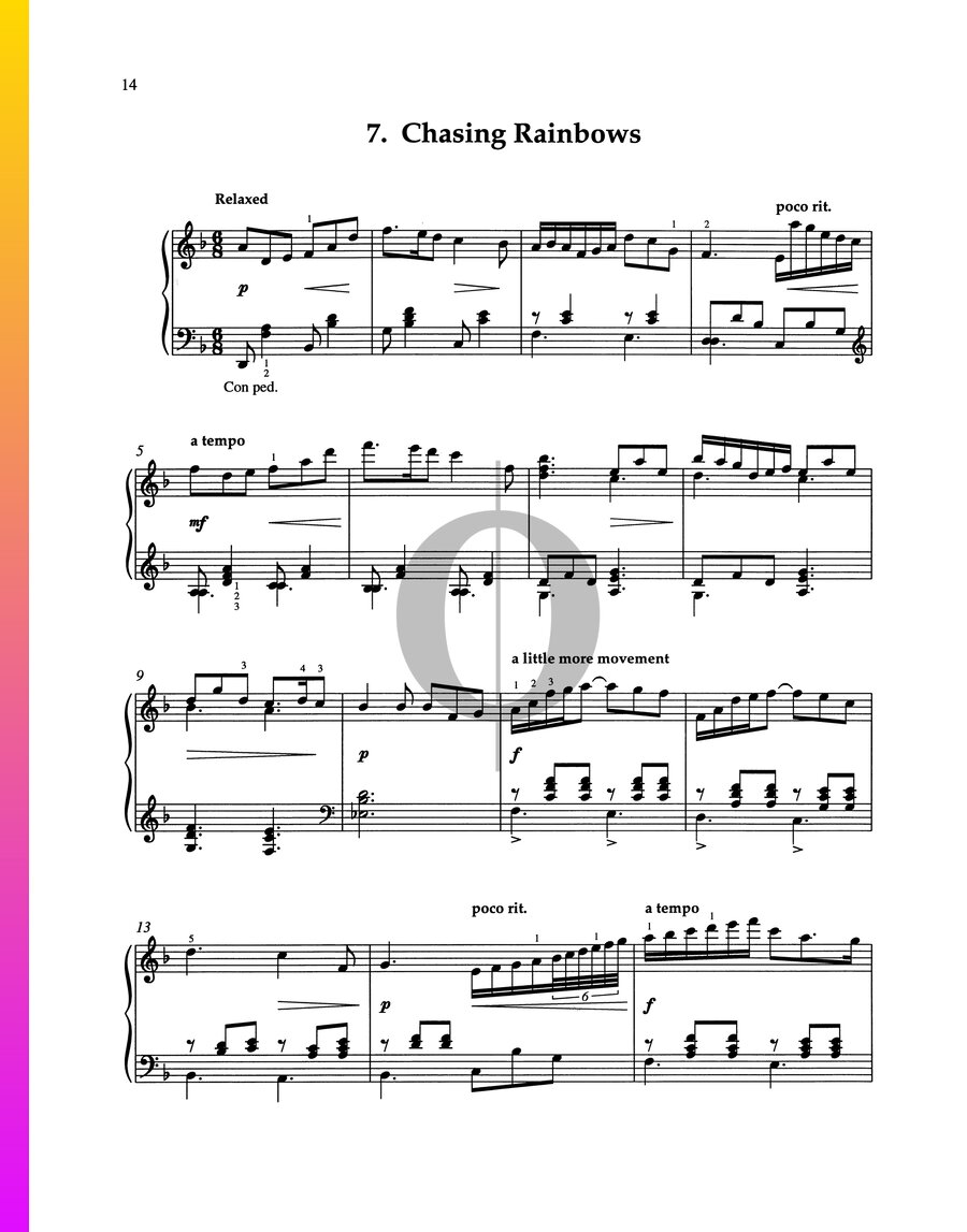Chasing Rainbows (Pam Wedgwood) Piano Sheet Music - OKTAV