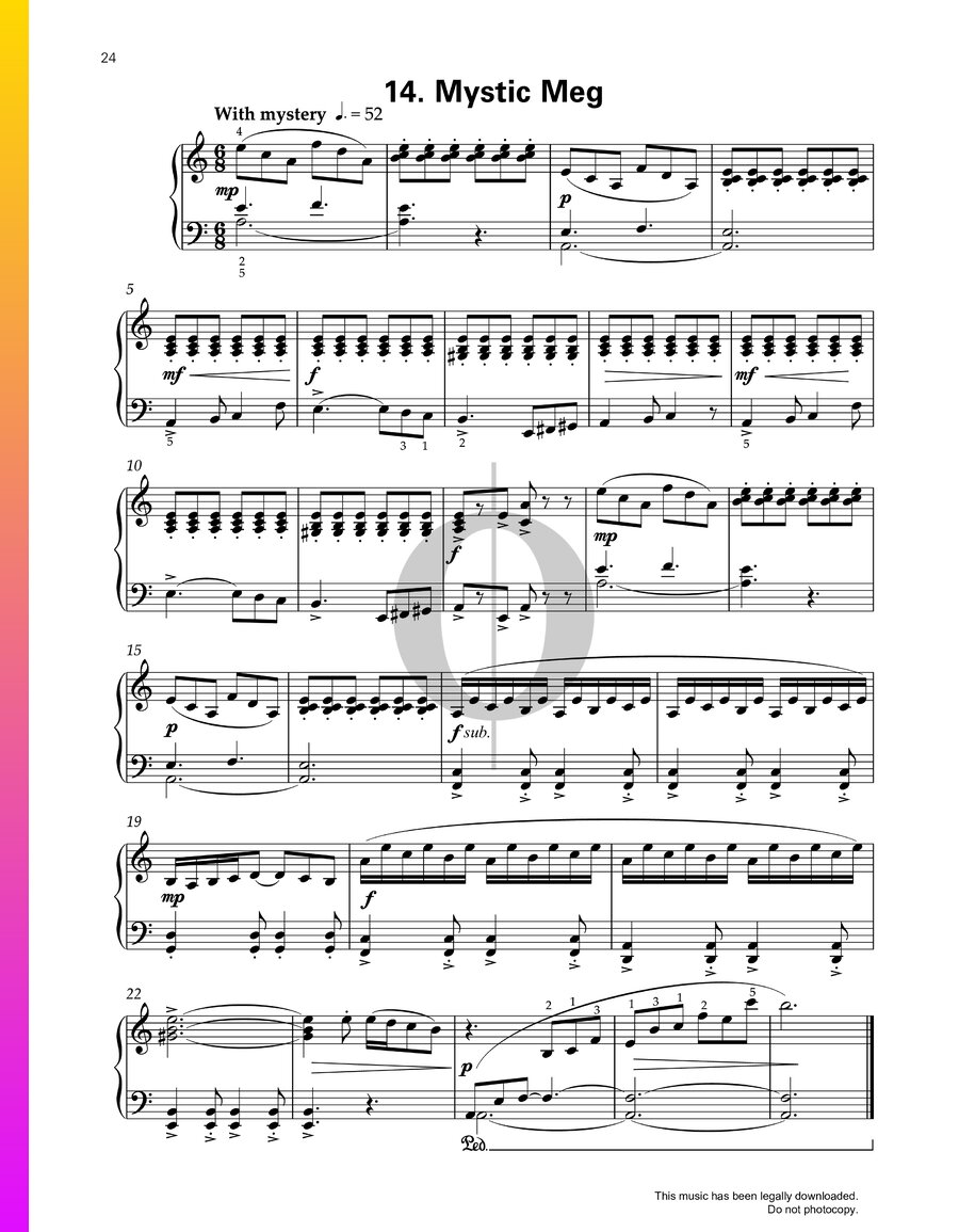 Mystic Meg (Pam Wedgwood) Piano Sheet Music - OKTAV