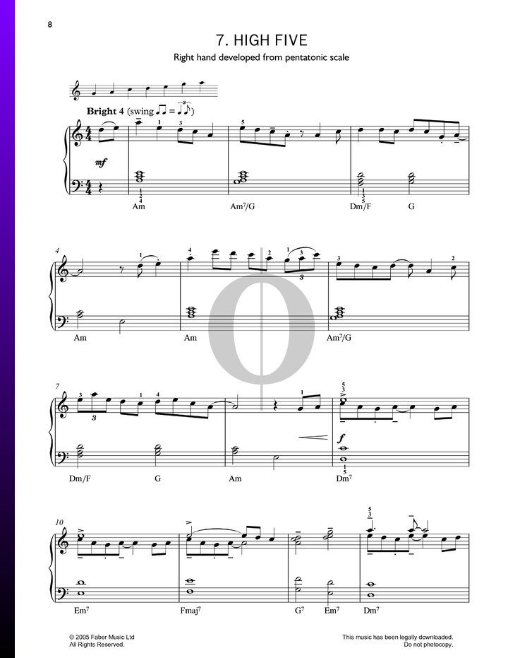 High Five (John Kember) Piano Sheet Music - OKTAV