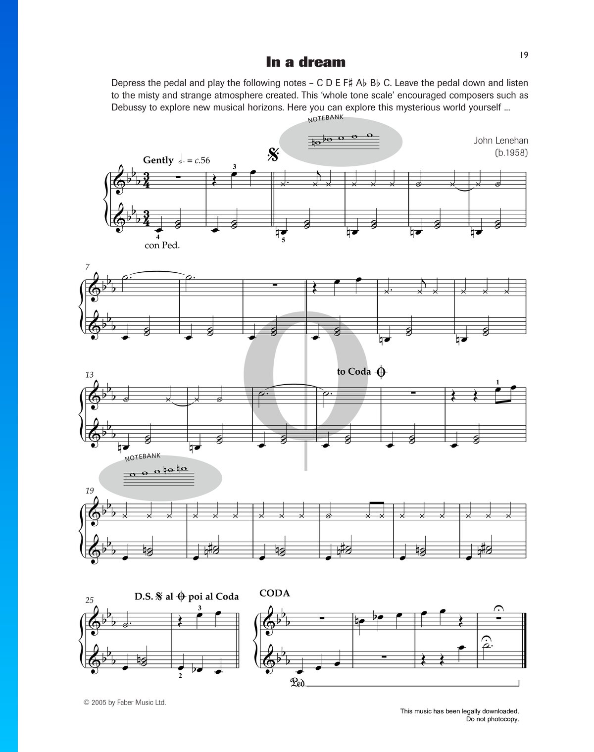 In a dream (John Lenehan) Piano Sheet Music - OKTAV