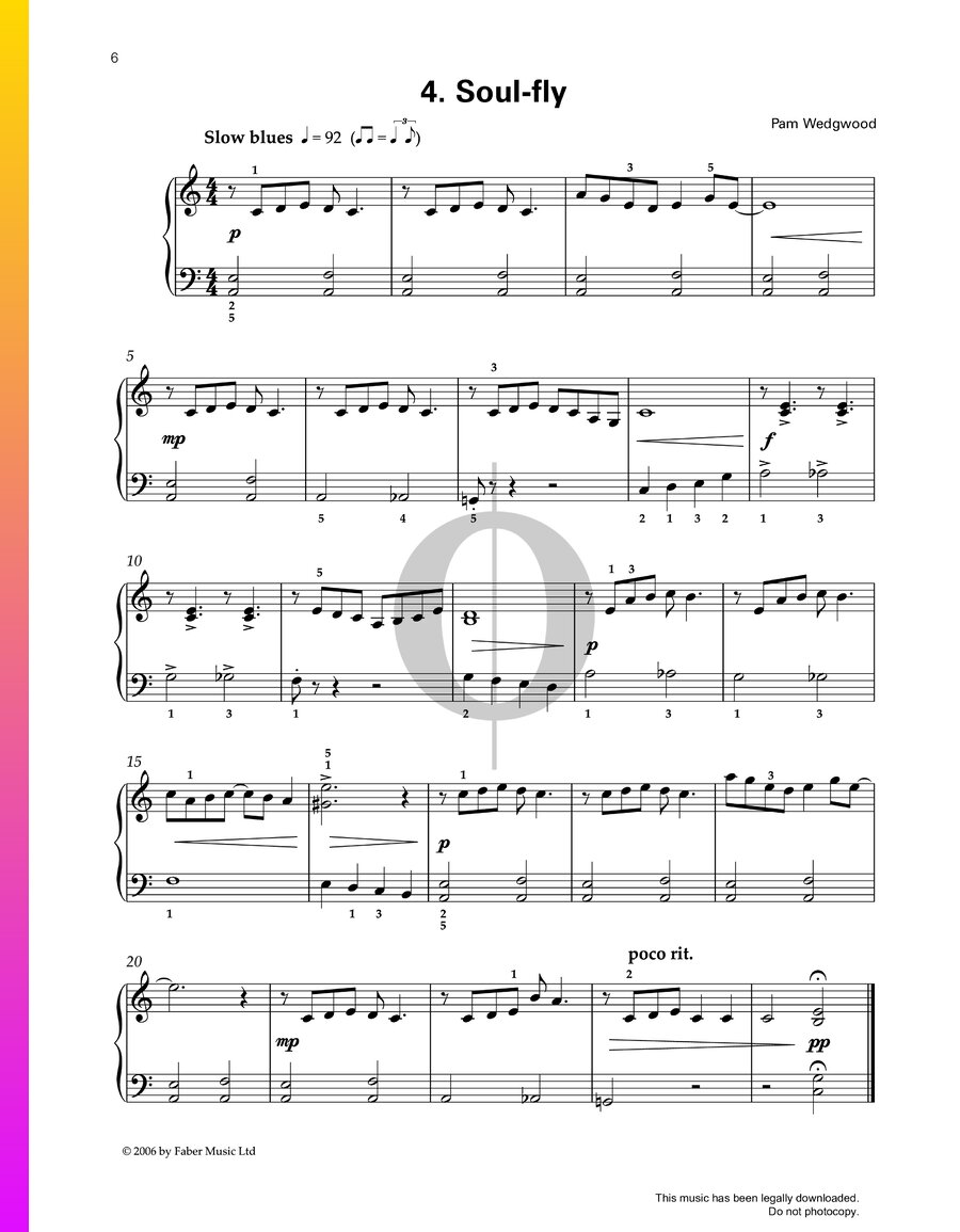 Soul-Fly (Pam Wedgwood) Piano Sheet Music - OKTAV