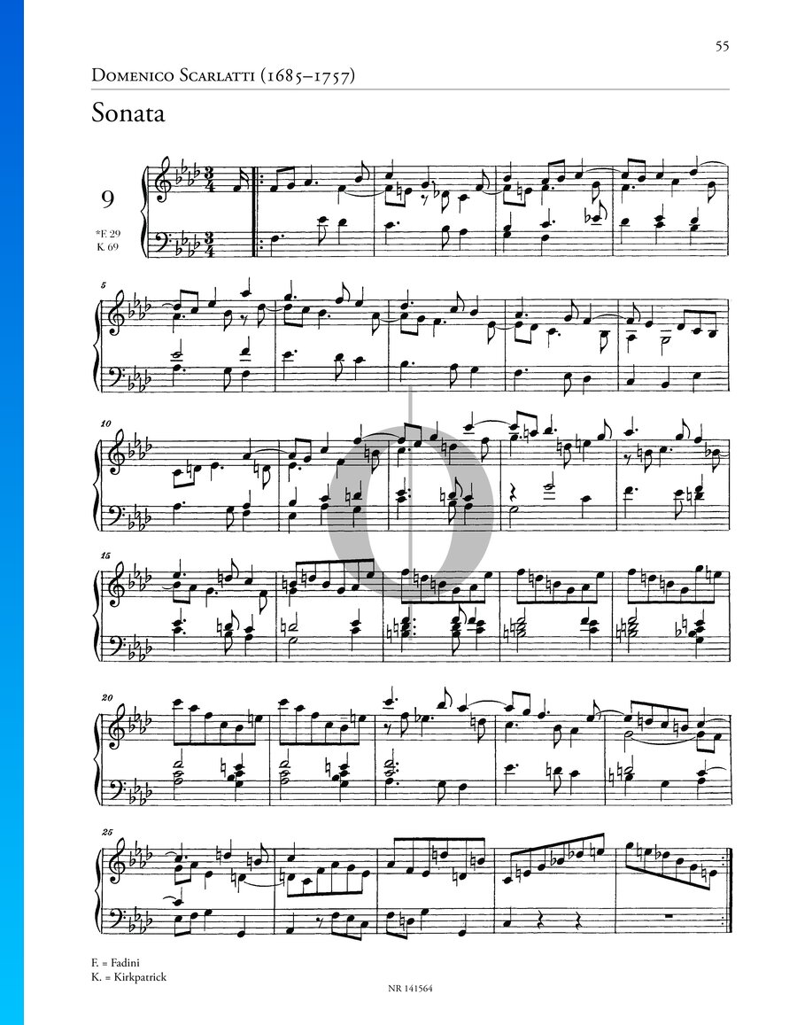 Sonate in f-Moll, K. 69 Klaviernoten (Domenico Scarlatti) - OKTAV