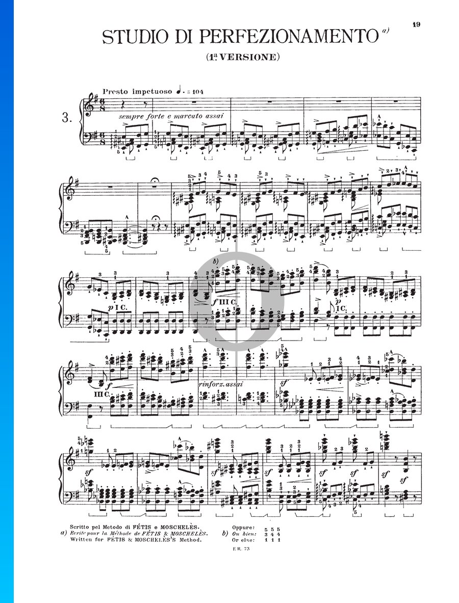 Perfect Etude, S. 142 (Morceau de salon) (Franz Liszt) Piano Sheet ...