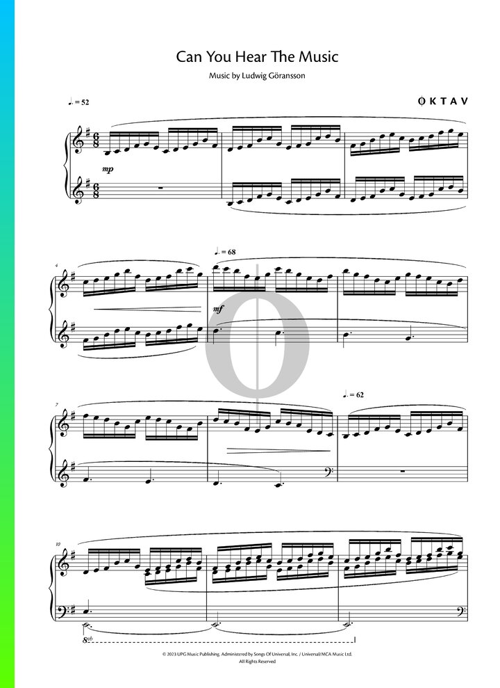 Can You Hear The Music Piano Sheet Music from Oppenheimer by Ludwig ...