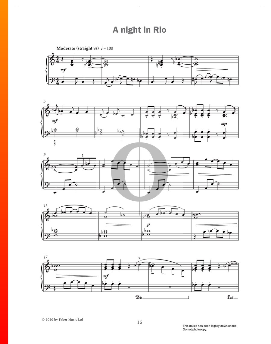A Night In Rio (Paul Harris) Piano Sheet Music - OKTAV