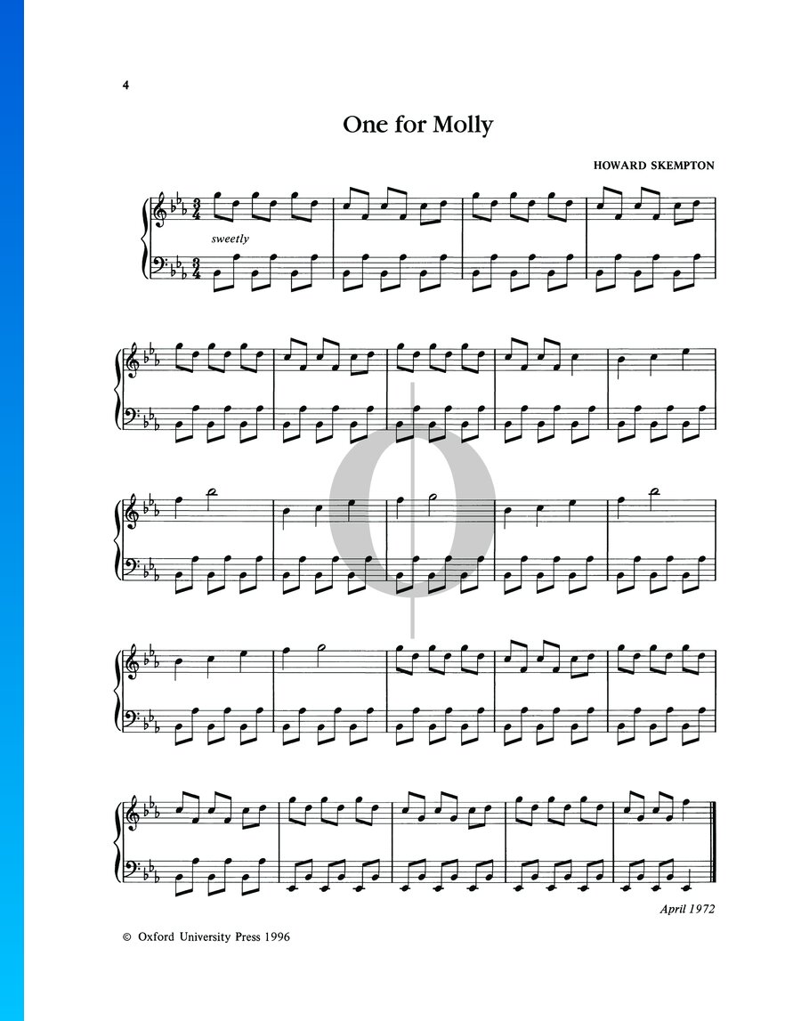 One for Molly (Howard Skempton) Piano Sheet Music - OKTAV