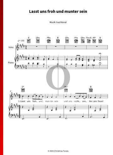 Lasst uns froh und munter sein Sheet Music (Piano, Voice, Guitar) - PDF ...