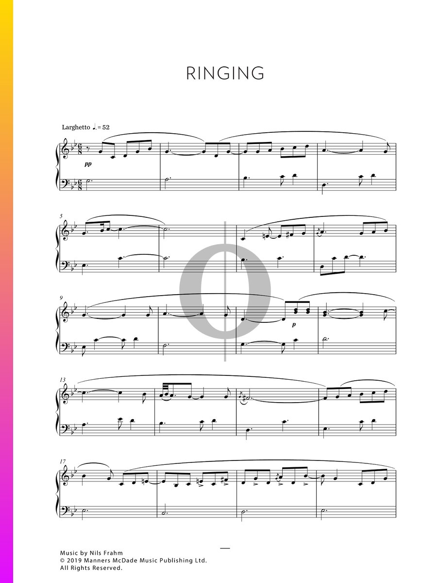 Ringing (Nils Frahm) Piano Sheet Music - OKTAV