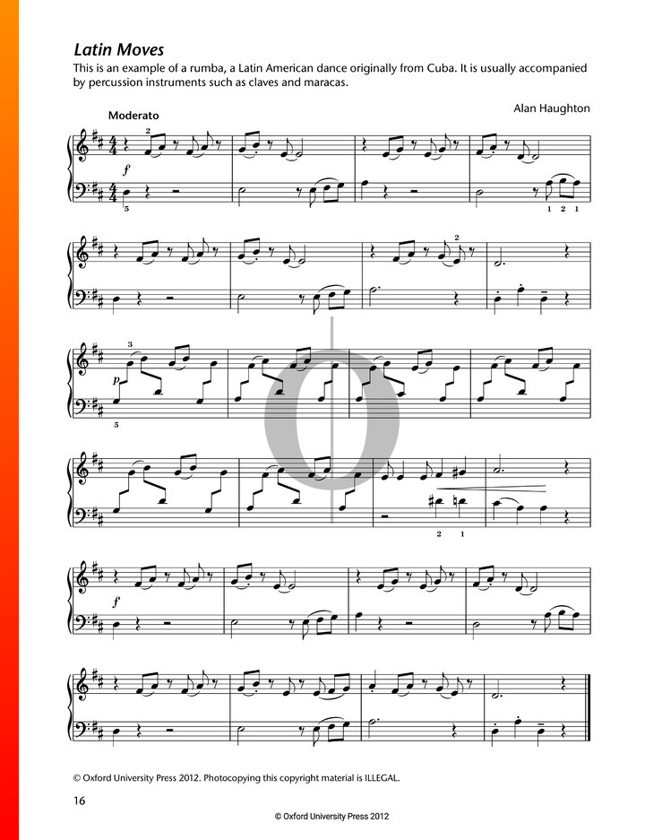 Latin Moves (Alan Haughton) Piano Sheet Music - OKTAV
