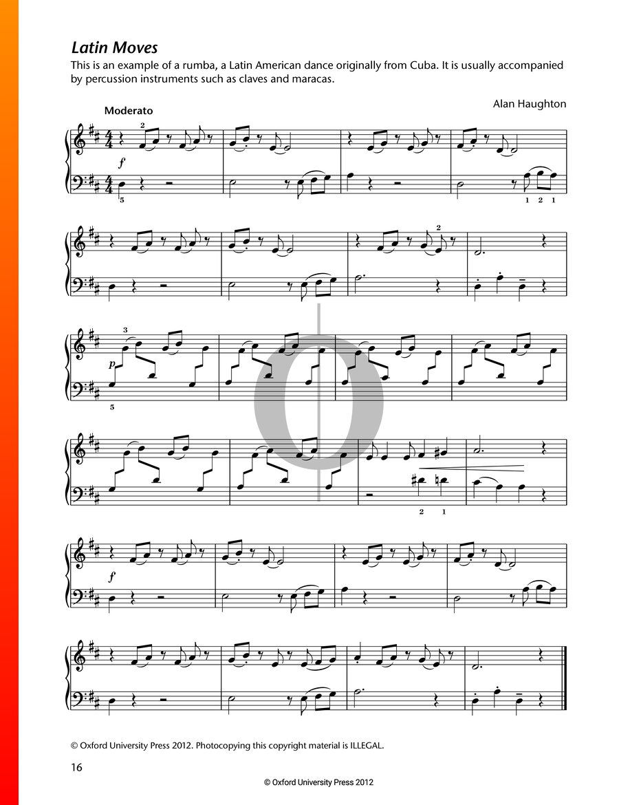 Latin Moves (Alan Haughton) Piano Sheet Music - OKTAV