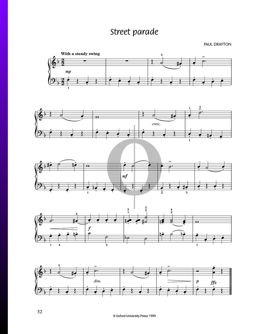 Street parade (Paul Drayton) Piano Sheet Music - OKTAV